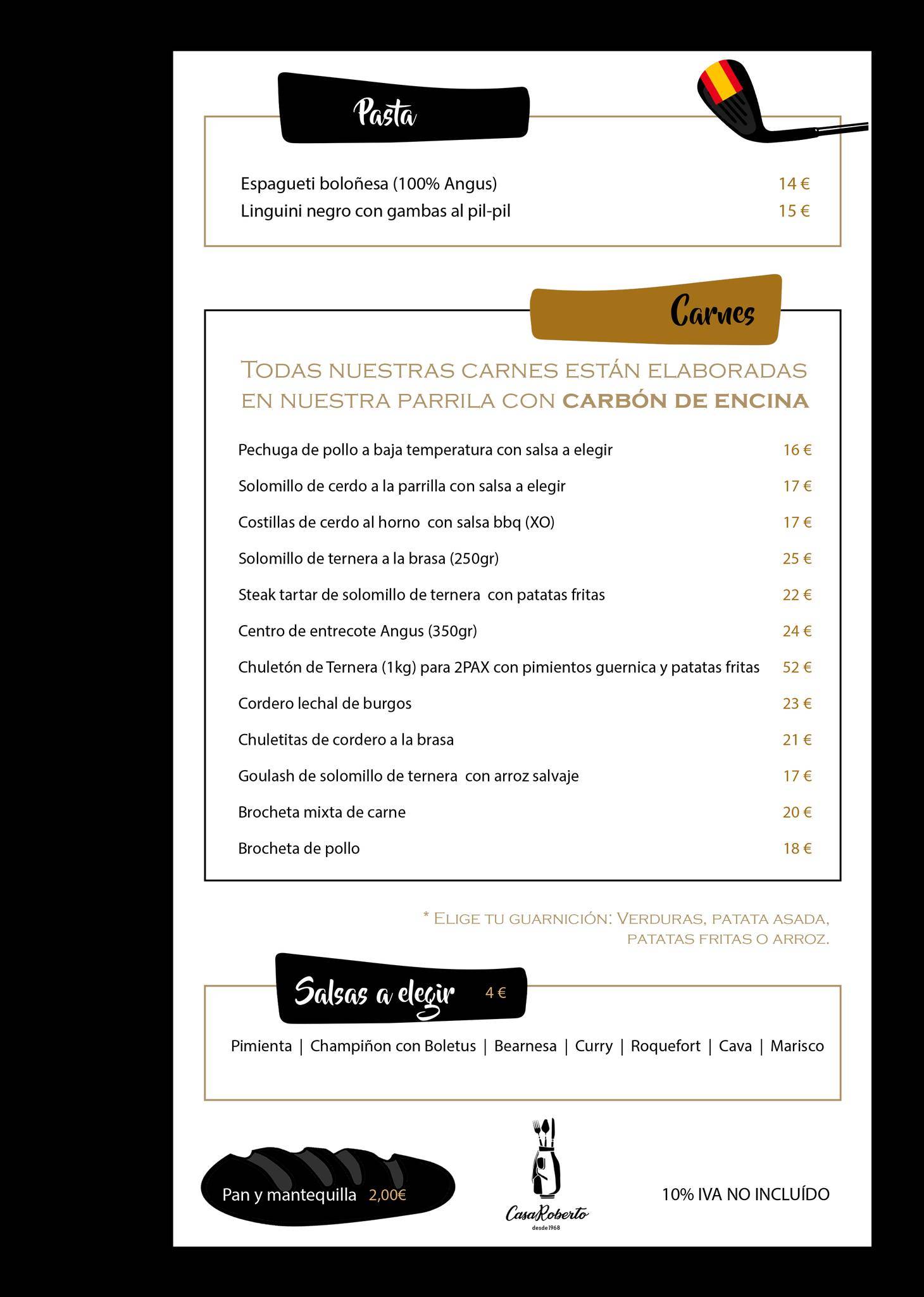Menu at Restaurante Casa Roberto, Fuengirola