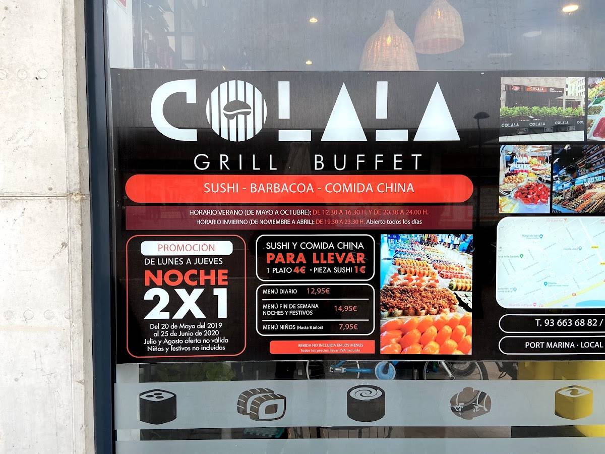 Carta de Restaurante Colala Grill Buffet, Premià de Mar
