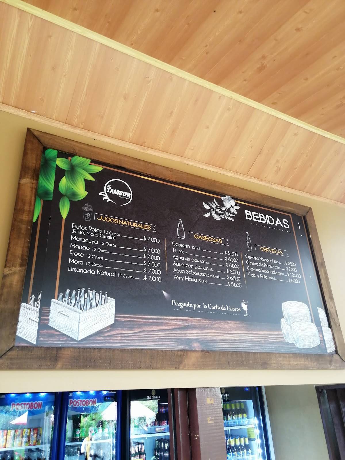 Carta de Restaurante El Tambor Tenjo, Bogotá