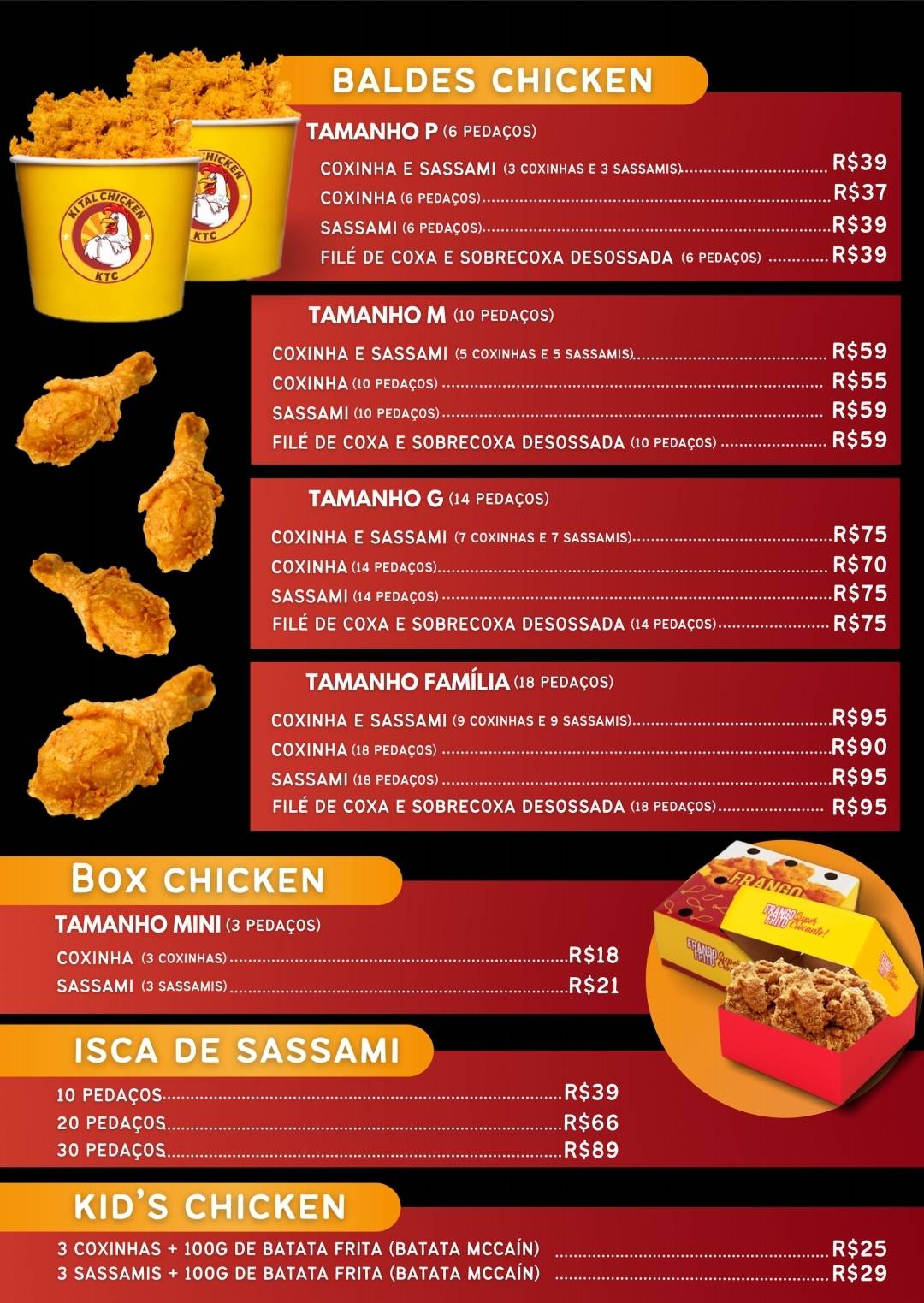 Menu at Restaurante KTC - Ki Tal Chicken Delivery - Frango Frito ...