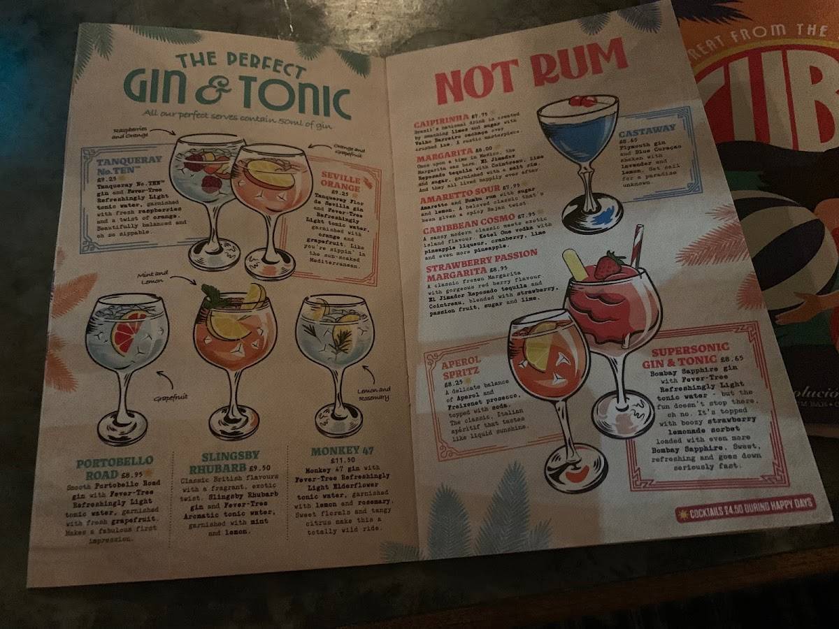 Menu at Revolución de Cuba Aberdeen restaurant, Aberdeen