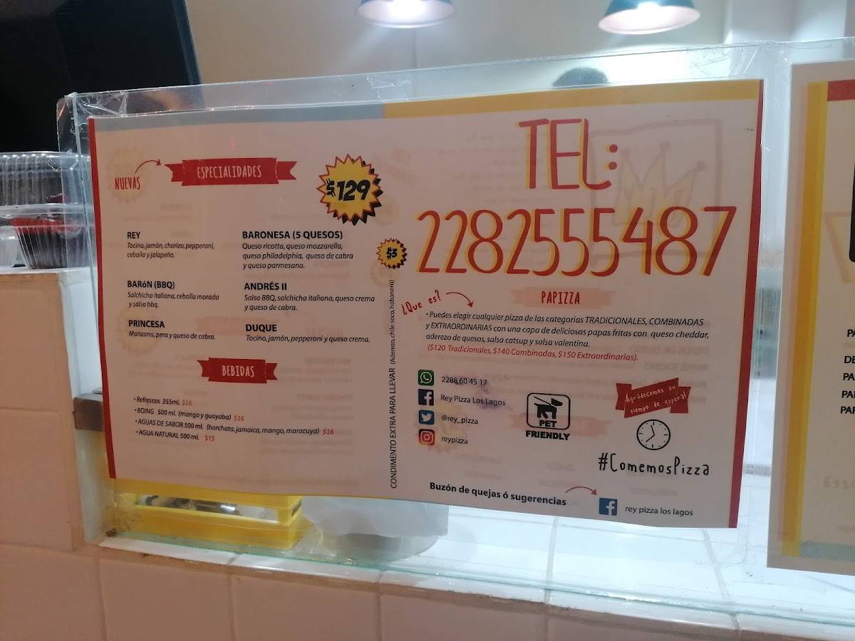 Carta del restaurante Rey Pizza - Coatepec, Coatepec