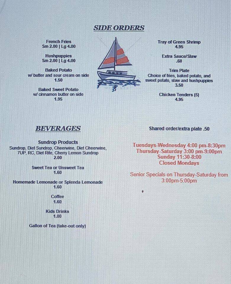 Menu at Riverside Fish House restaurant, Dallas