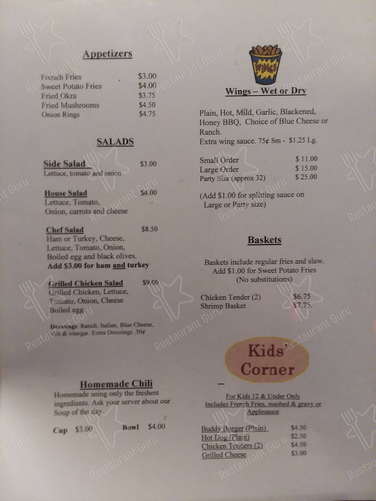 Menu at The New Riverside Restaurant, Nobleton