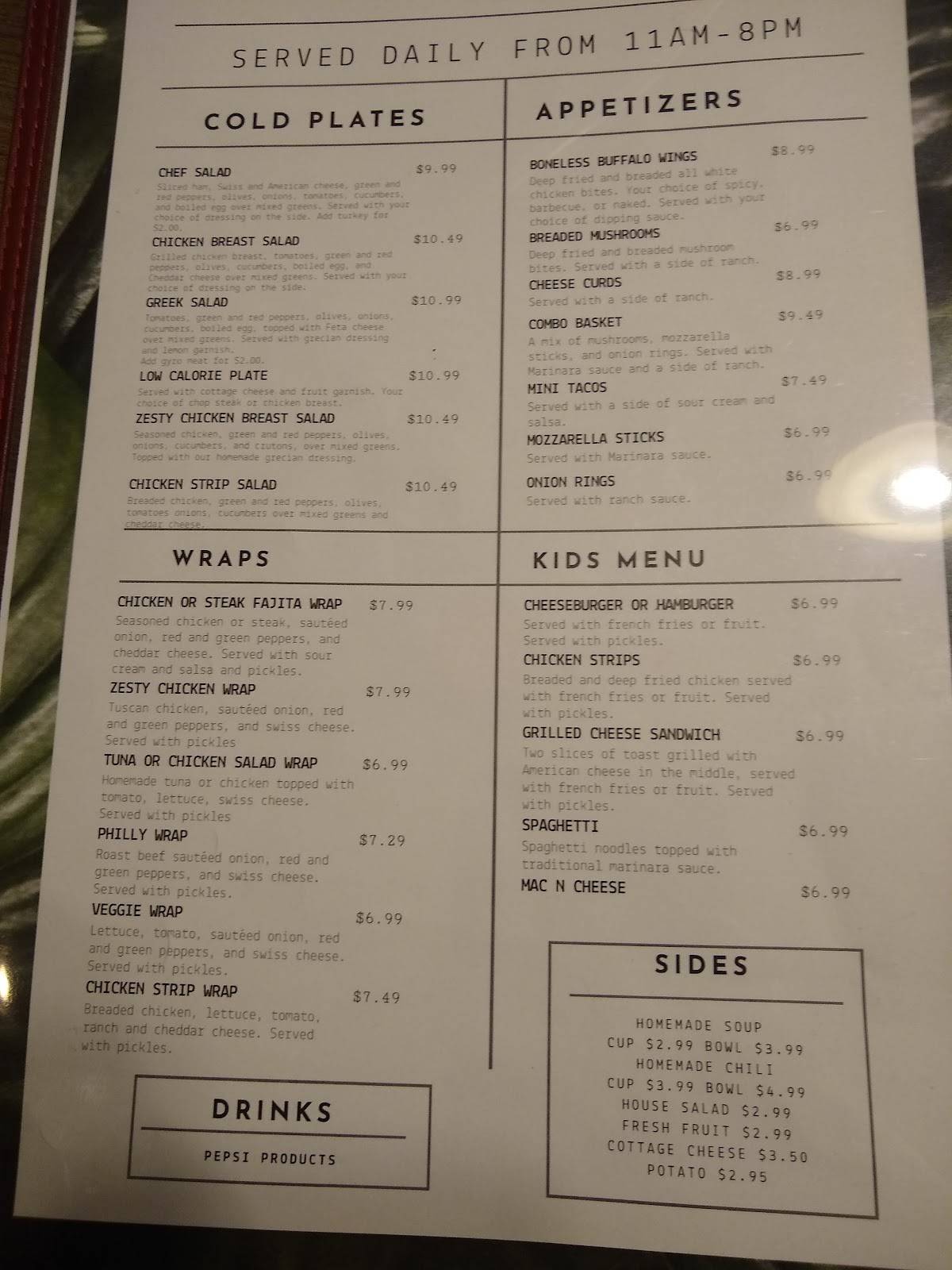 Menu at Riverview Family Restaurant, Kiel