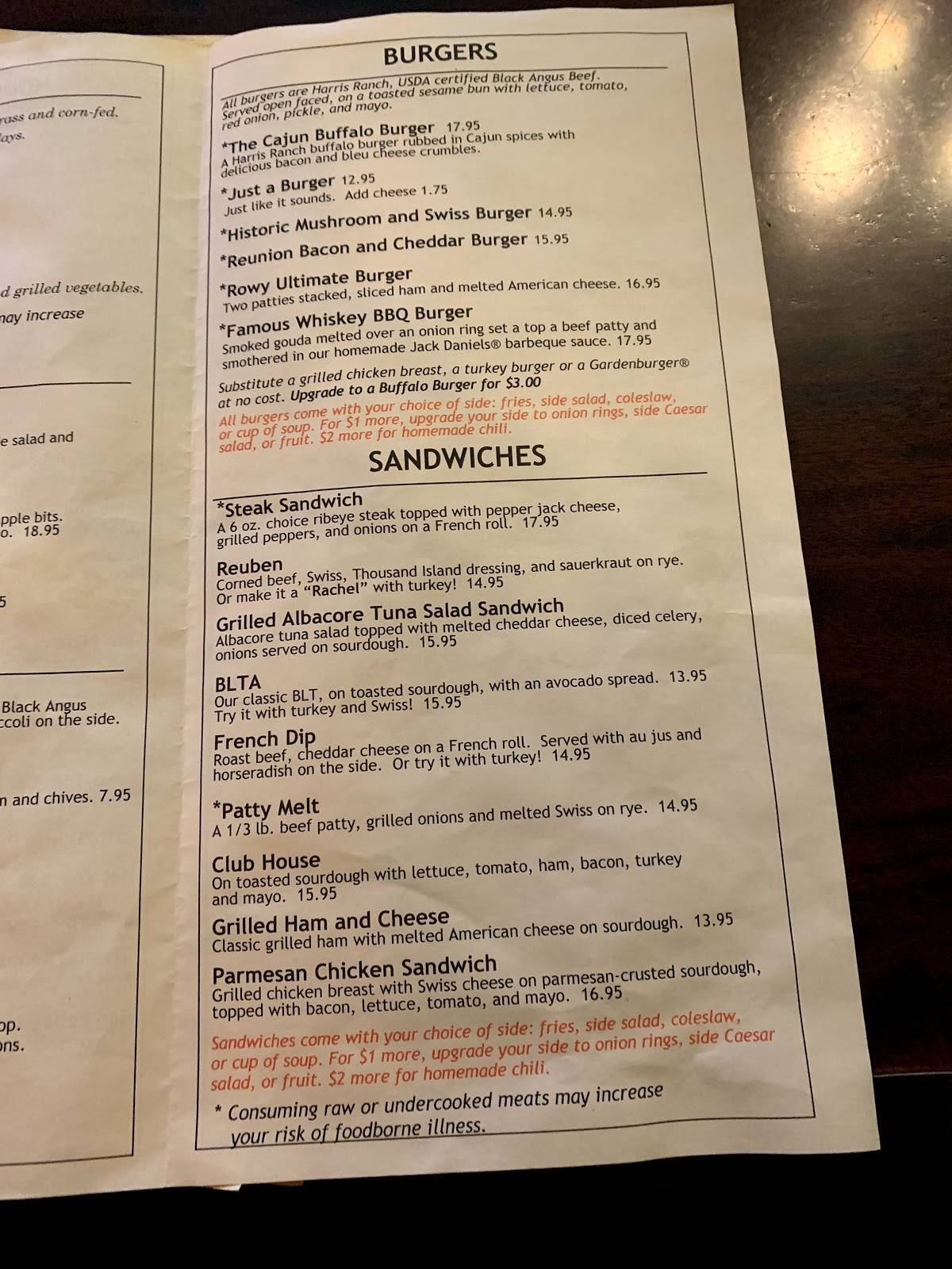 Menu at Roanoke Inn pub & bar, Mercer Island