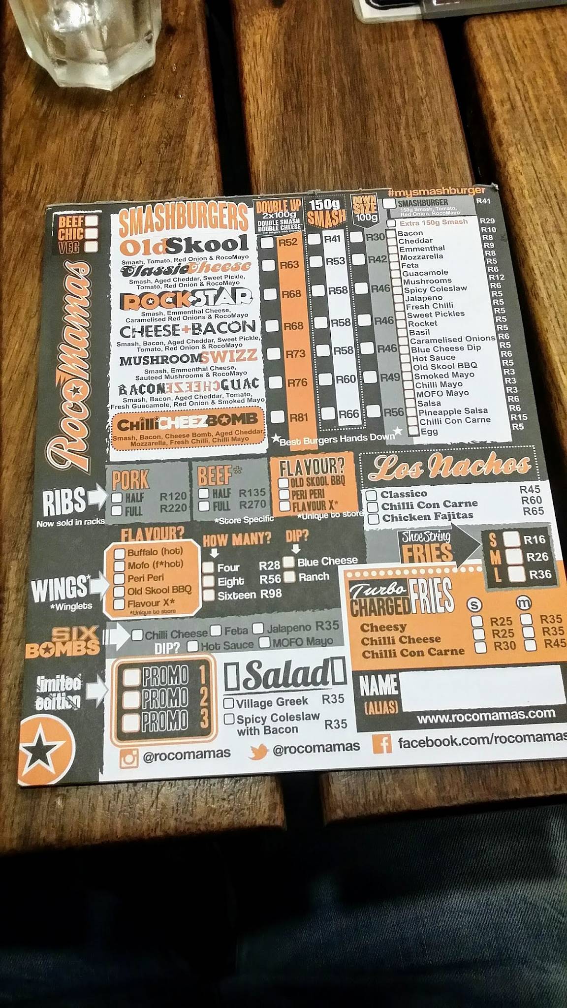 Menu at RocoMamas Dolphins Leap - Halaal restaurant, Port Elizabeth, Shop 6