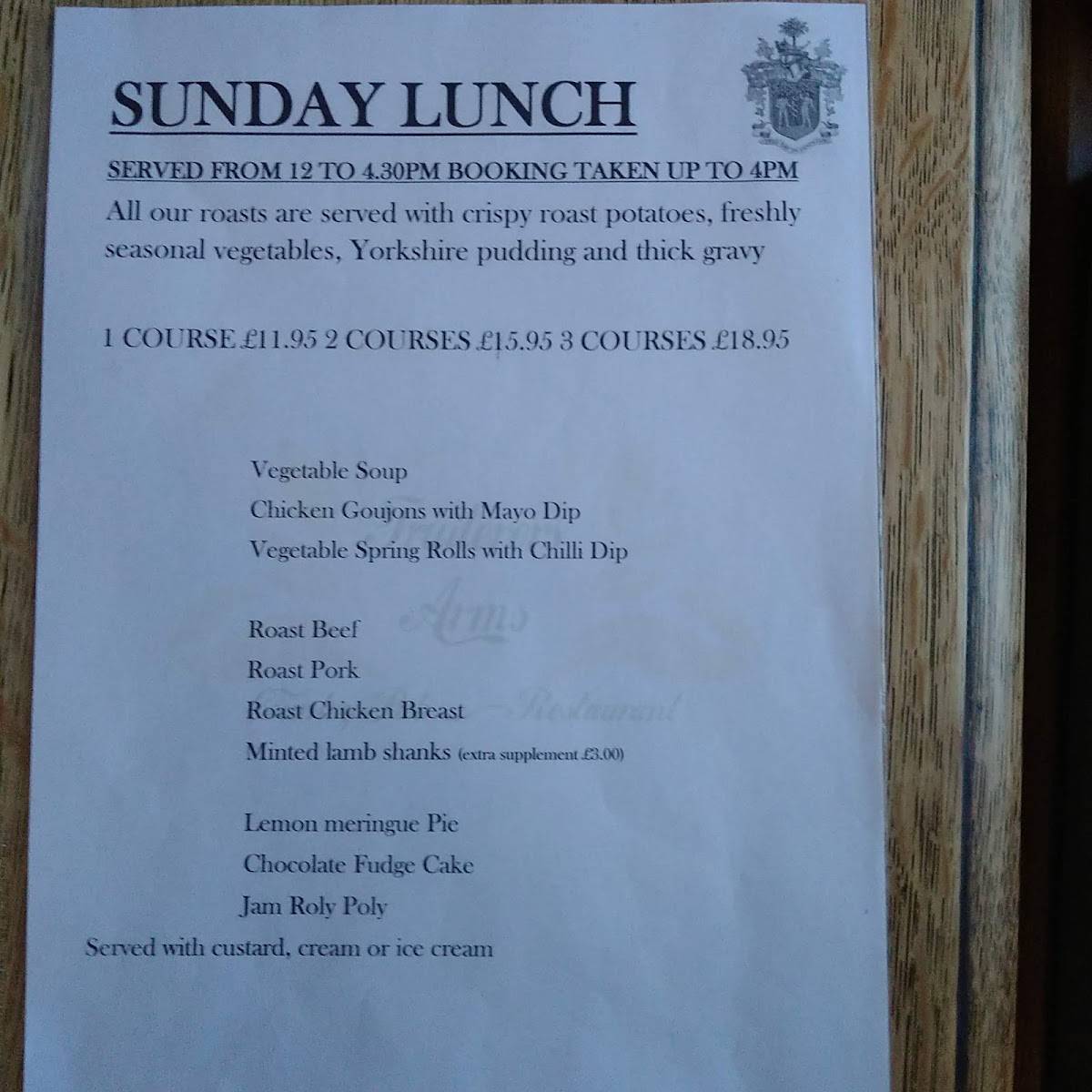 Menu at The Fruiterers Arms pub & bar, Rodmersham
