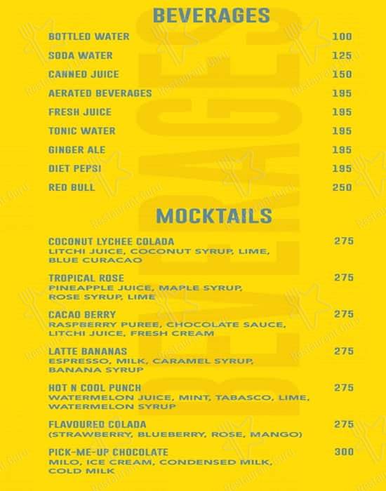 Menu at Broken Bridge Cafe Indian Restaurant, Chennai