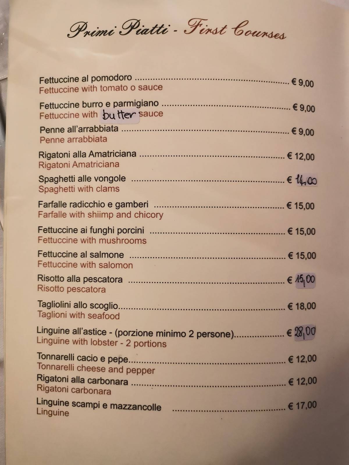 Speisekarte von L'orso 80 restaurant, ROM