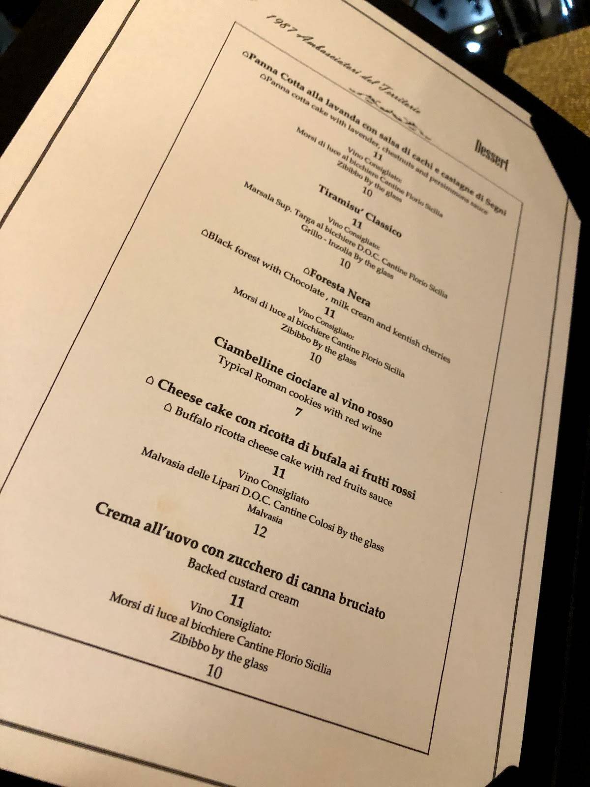 Menu at Ristorante Clotilde Roma, Rome, Piazza Cardelli