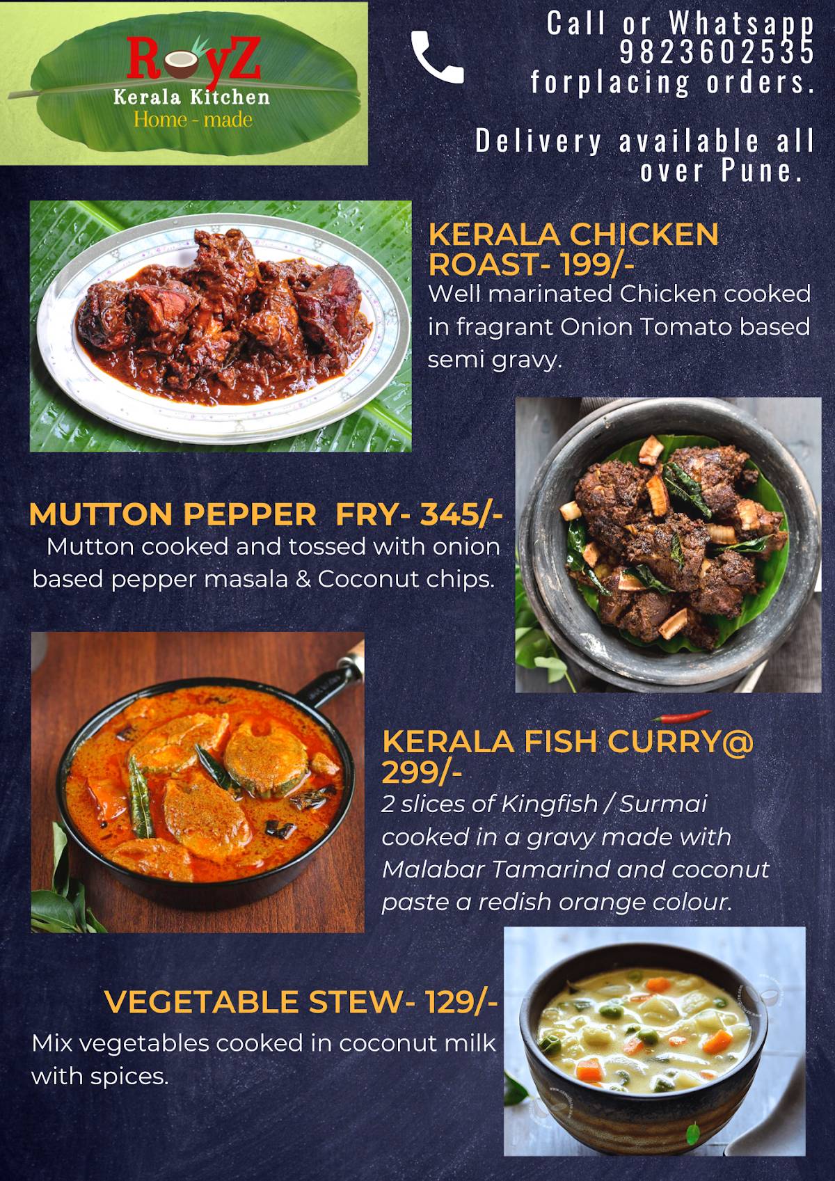 Menu at RoyZ Kerala Kitchen, Pune