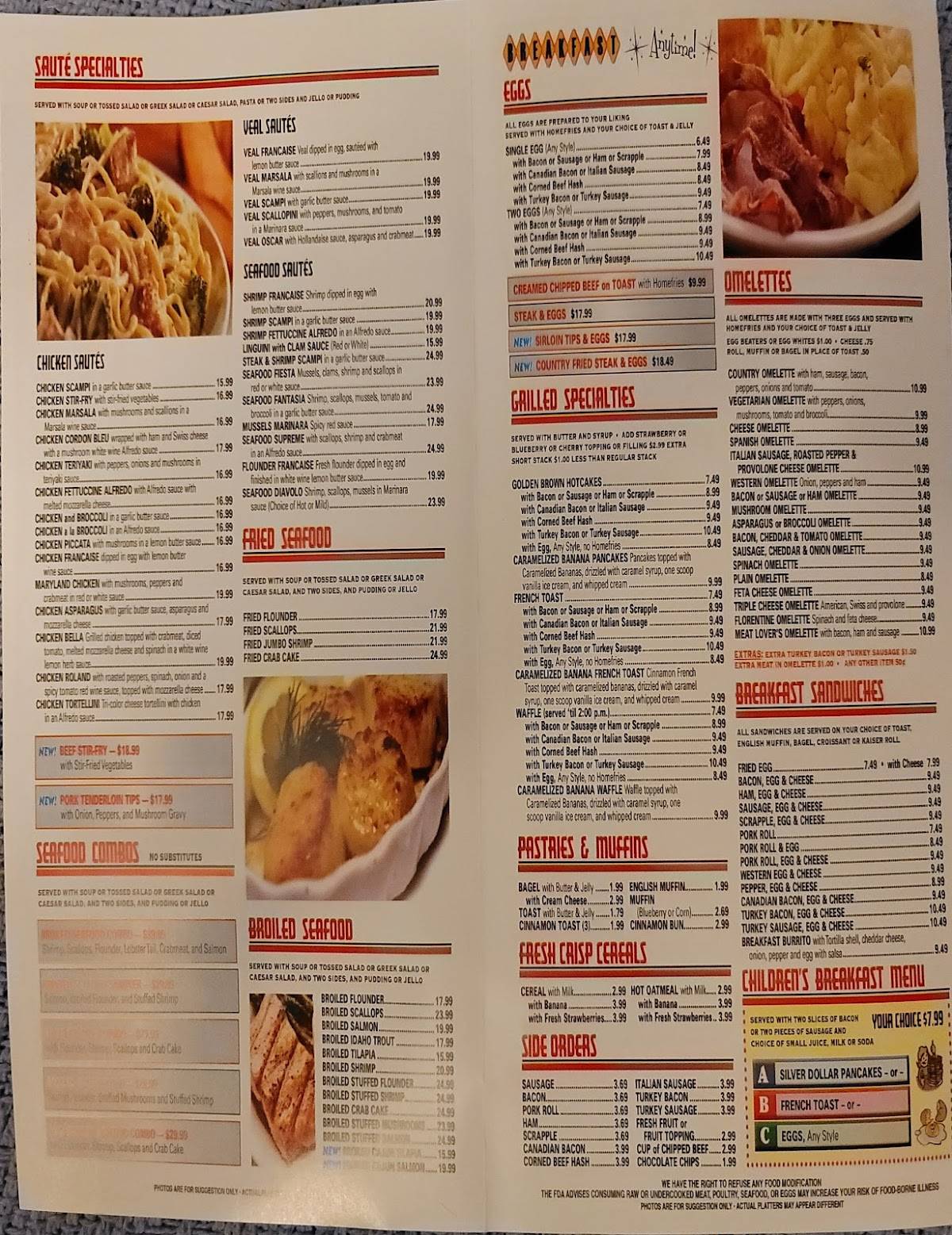 Menu at Rt. 130 Diner restaurant, Delran