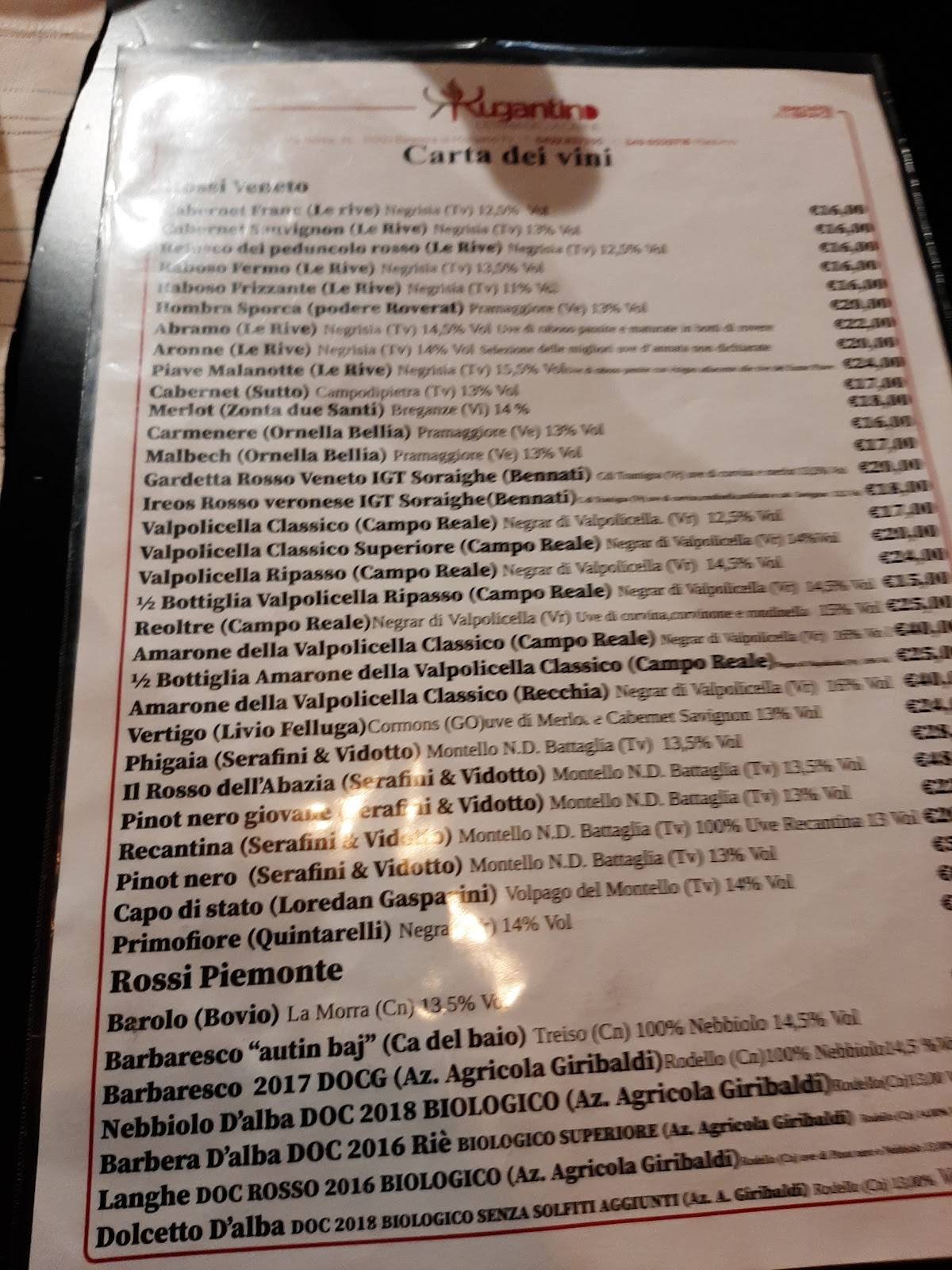 Menu da Rugantino - osteria della carne ristorante, Badoere