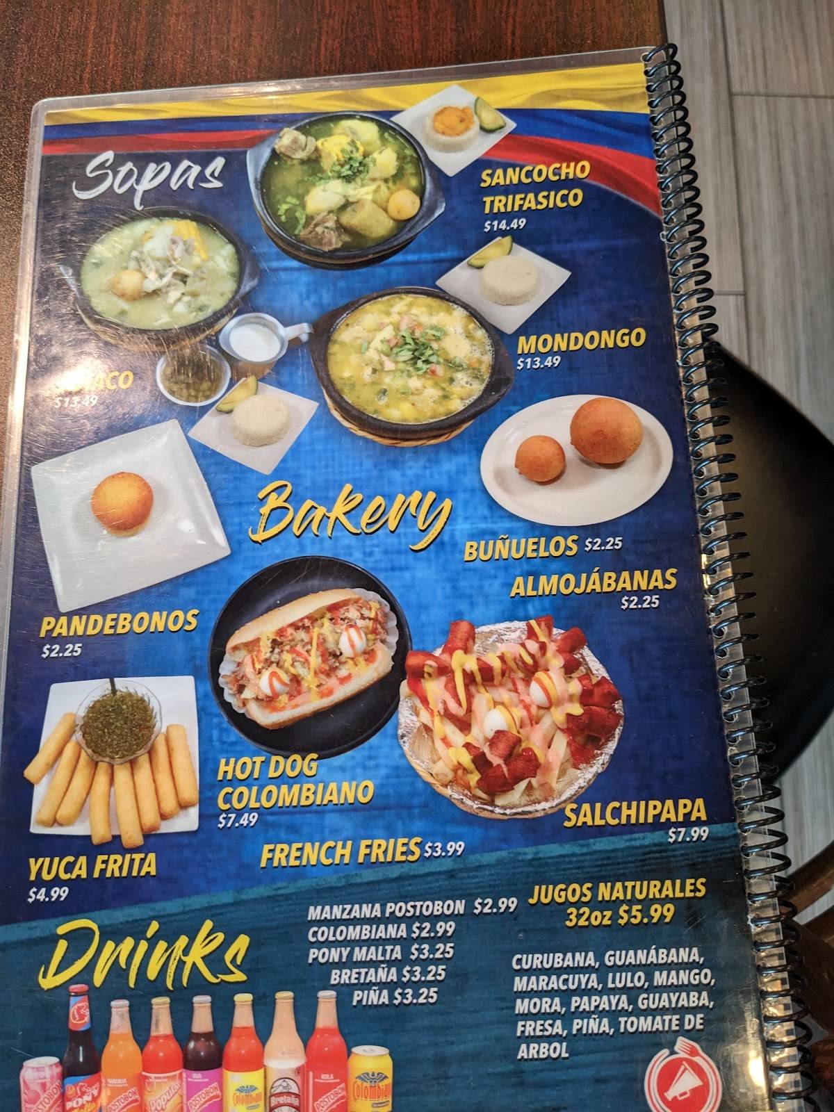 Menu at Sabor de Sanchez#2 Mi Colombia Bella restaurant, San Antonio ...
