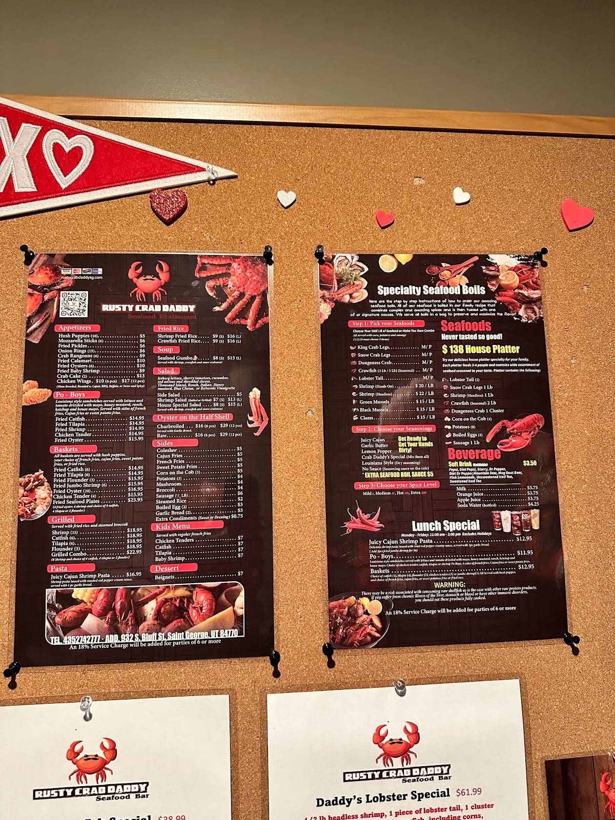 Menu at RUSTY CRAB DADDY restaurant, St. George
