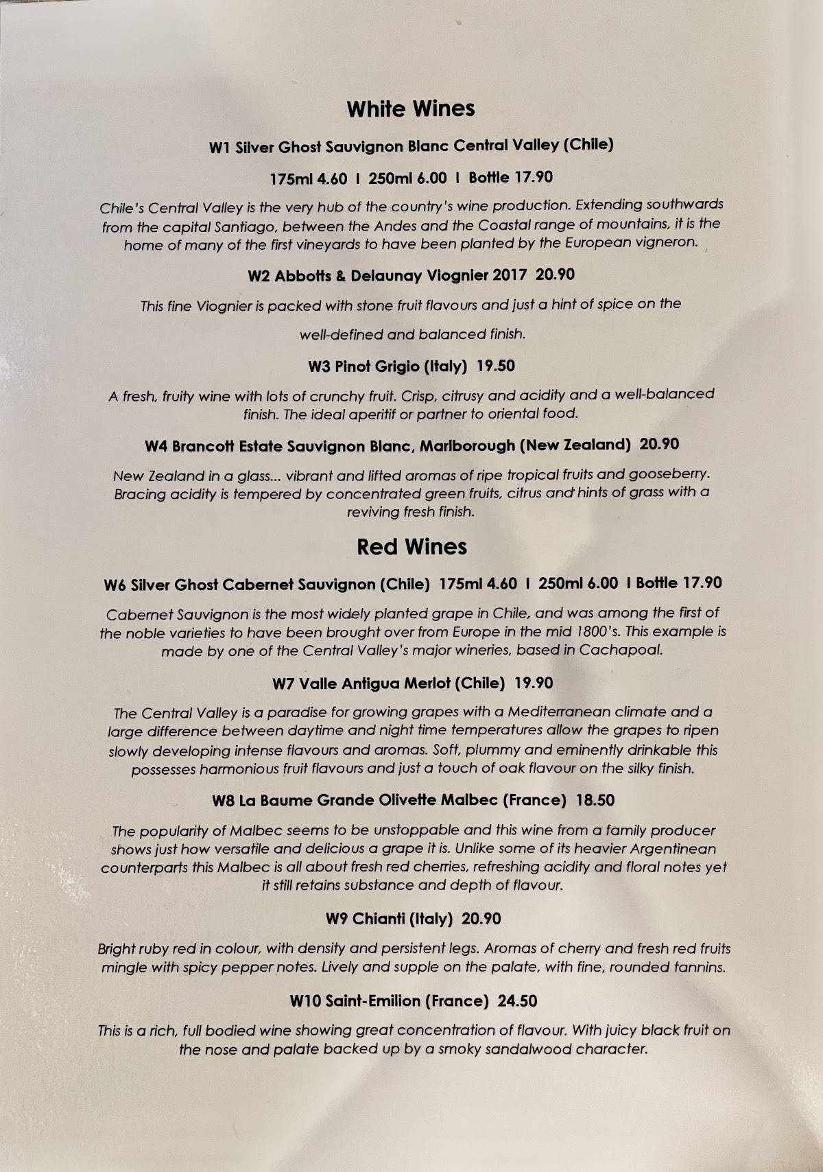 Menu at Victor Chan Oriental Cuisine restaurant, Saint Neots