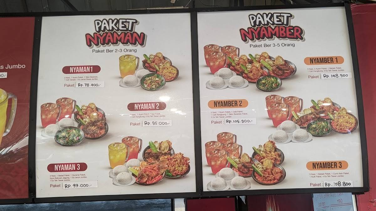 Menu at Sambal Bakar Indonesia, Pasar Lama restaurant, Tangerang