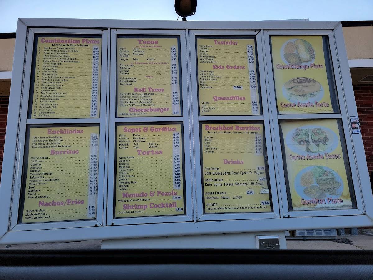 Menu at San Diego Tacos restaurant, Irving, N MacArthur Blvd