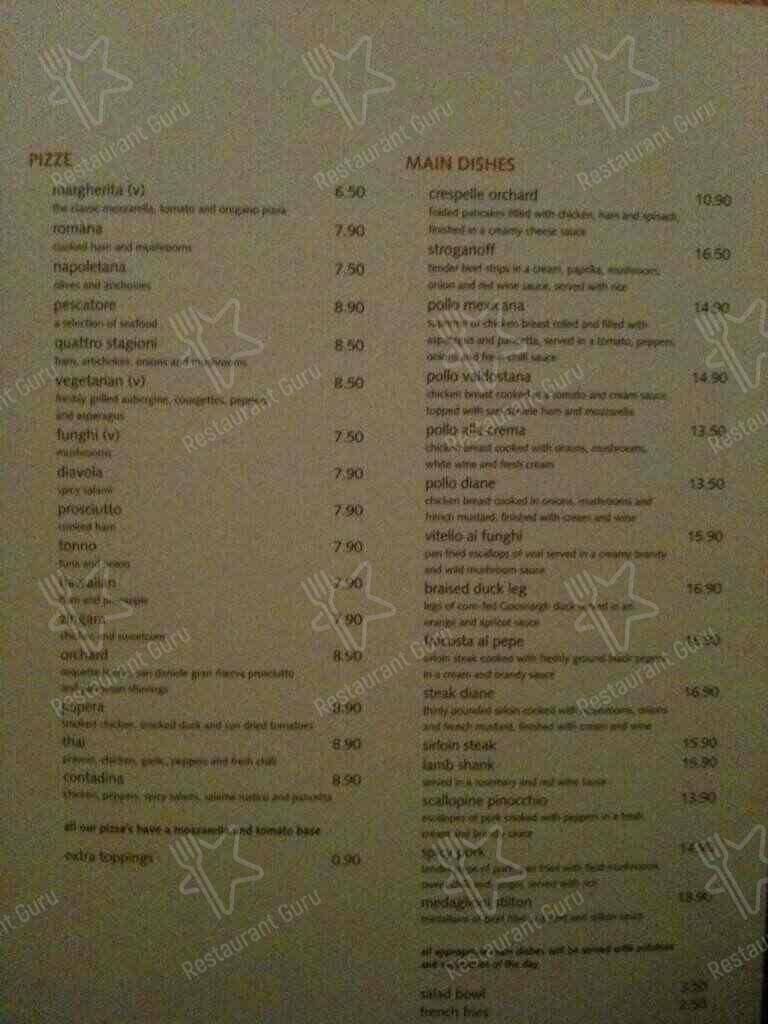 Menu at San Marco pub & bar, Tarleton, Liverpool Old Rd