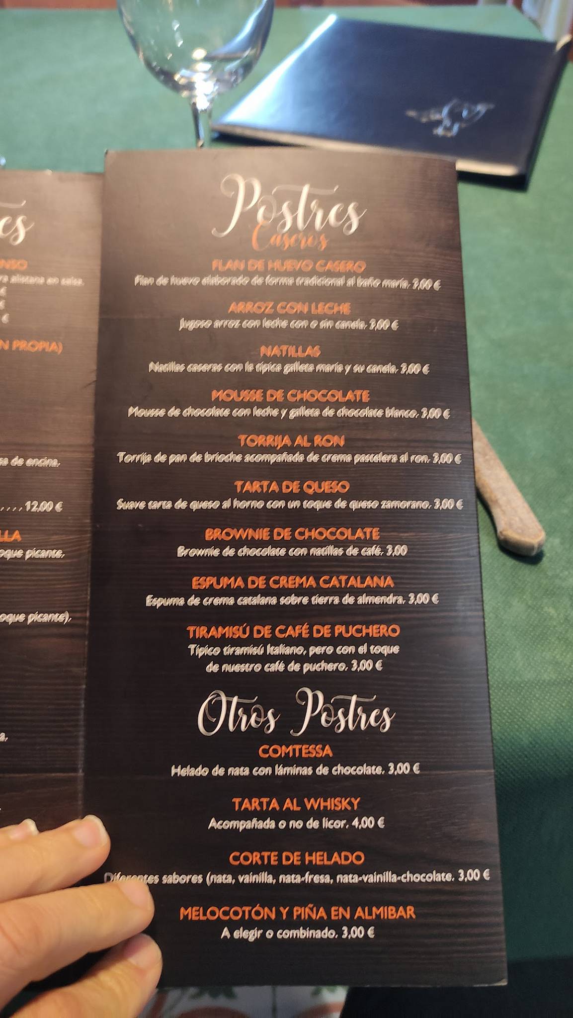 Menu at Asador Casa Alfonso restaurant, San Vitero