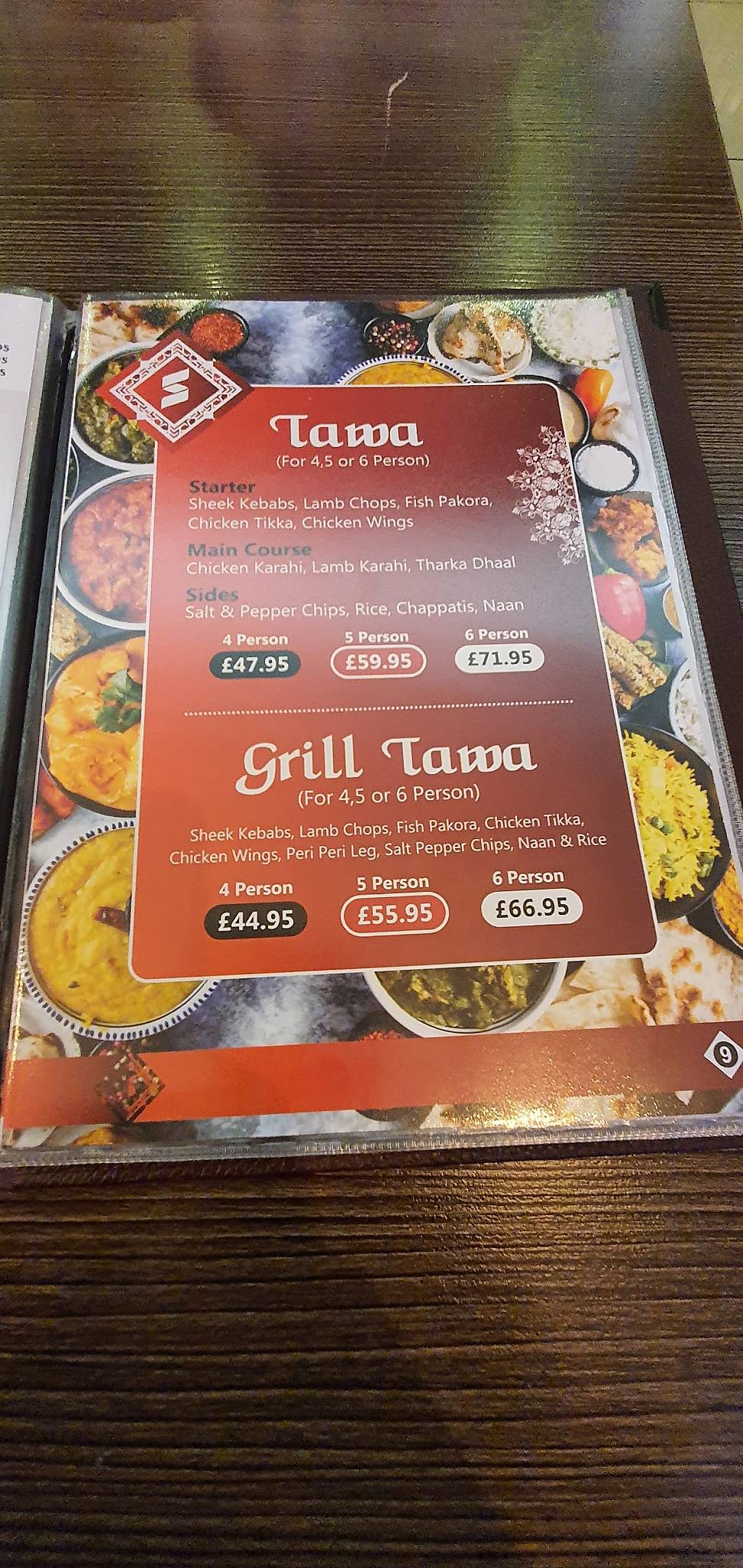 Menu at Sanah's Indian & Continental Cuisine restaurant, Oldham