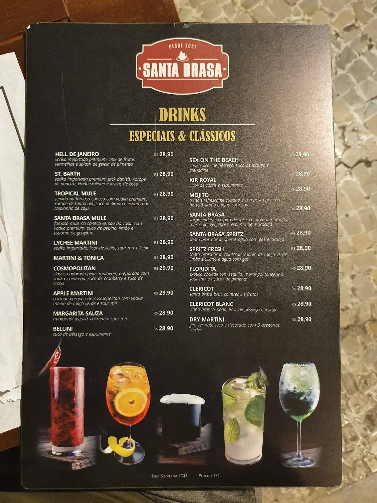 Menu em Santa Brasa Freguesia restaurante, Rio de Janeiro