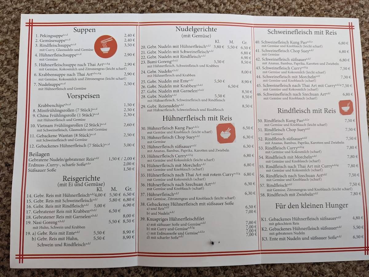 Speisekarte von Schnellimbiss Wok An restaurant, Hachenburg