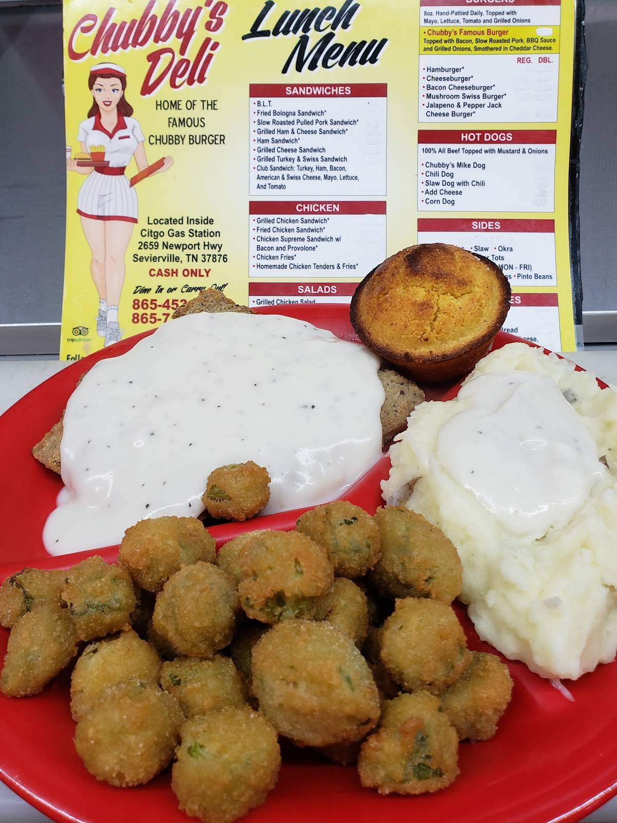 Menu at Chubby's Restaurant, Sevierville