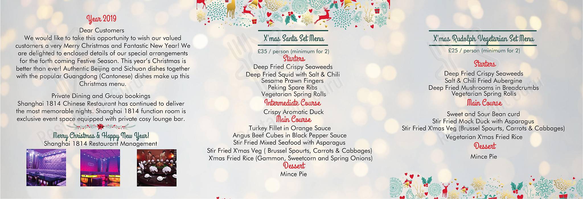 Menu at Shanghai 1814 Restaurant, Southampton
