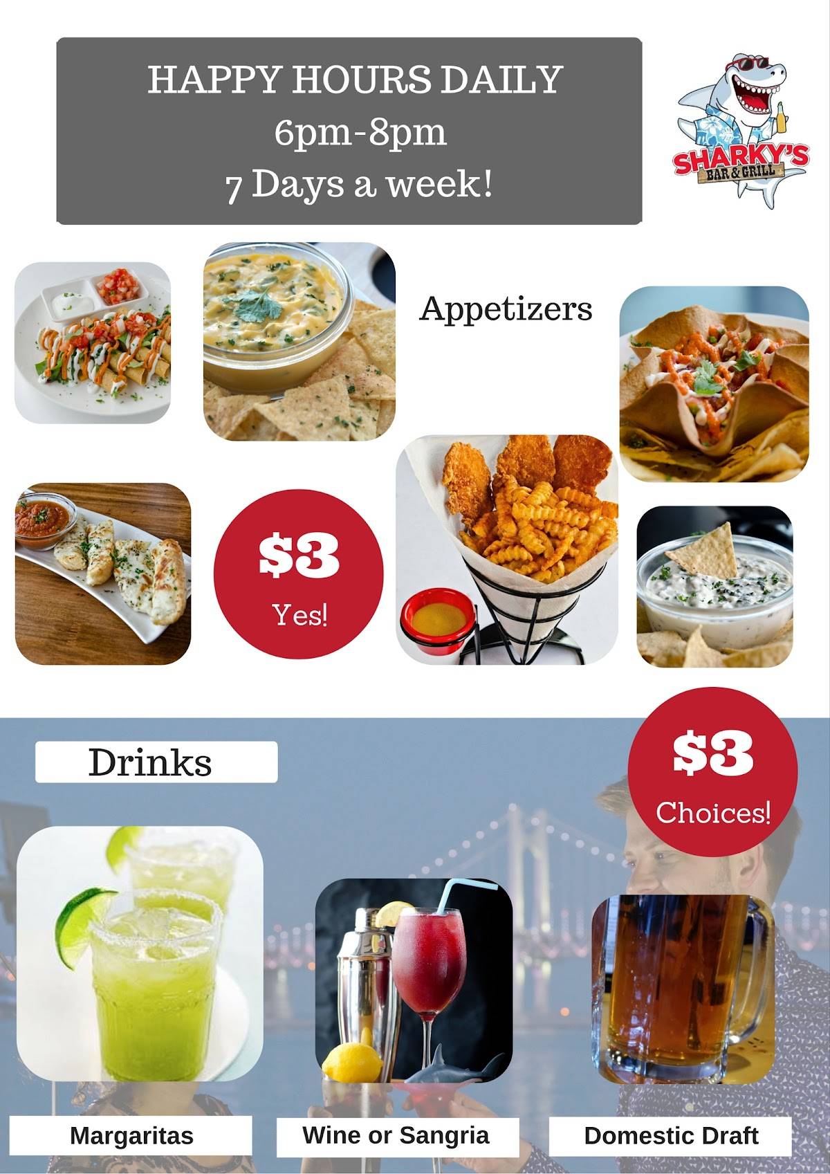 Menu at Sharky's Bar and Grill - Haeundae Strip, Busan