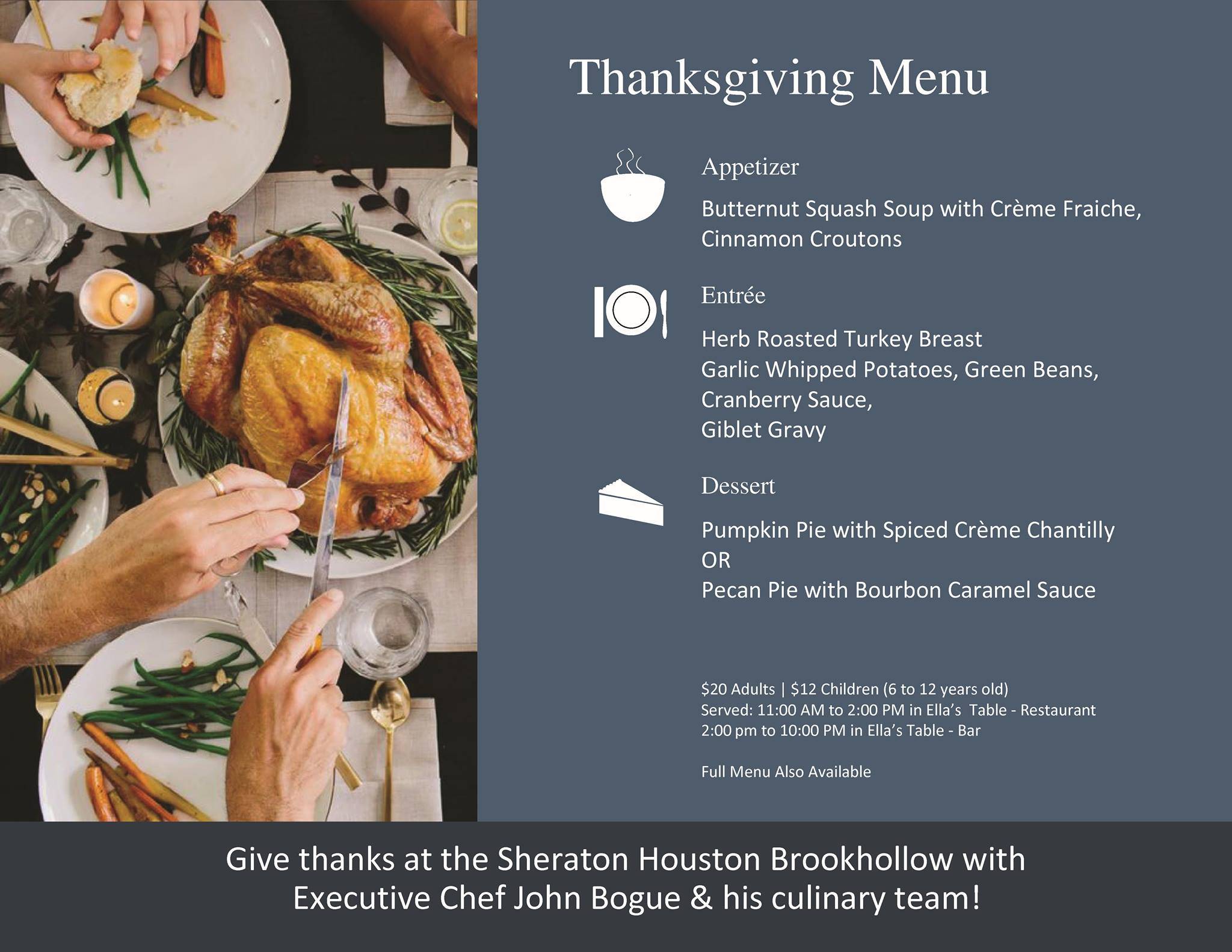 Menu at Sheraton Houston Brookhollow Hotel pub & bar, Houston