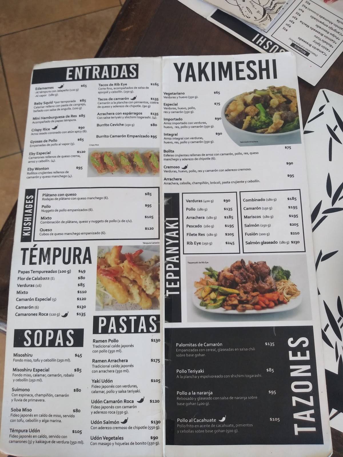 Carta del restaurante Shirushi San Manuel, Heroica Puebla del Zaragoza ...