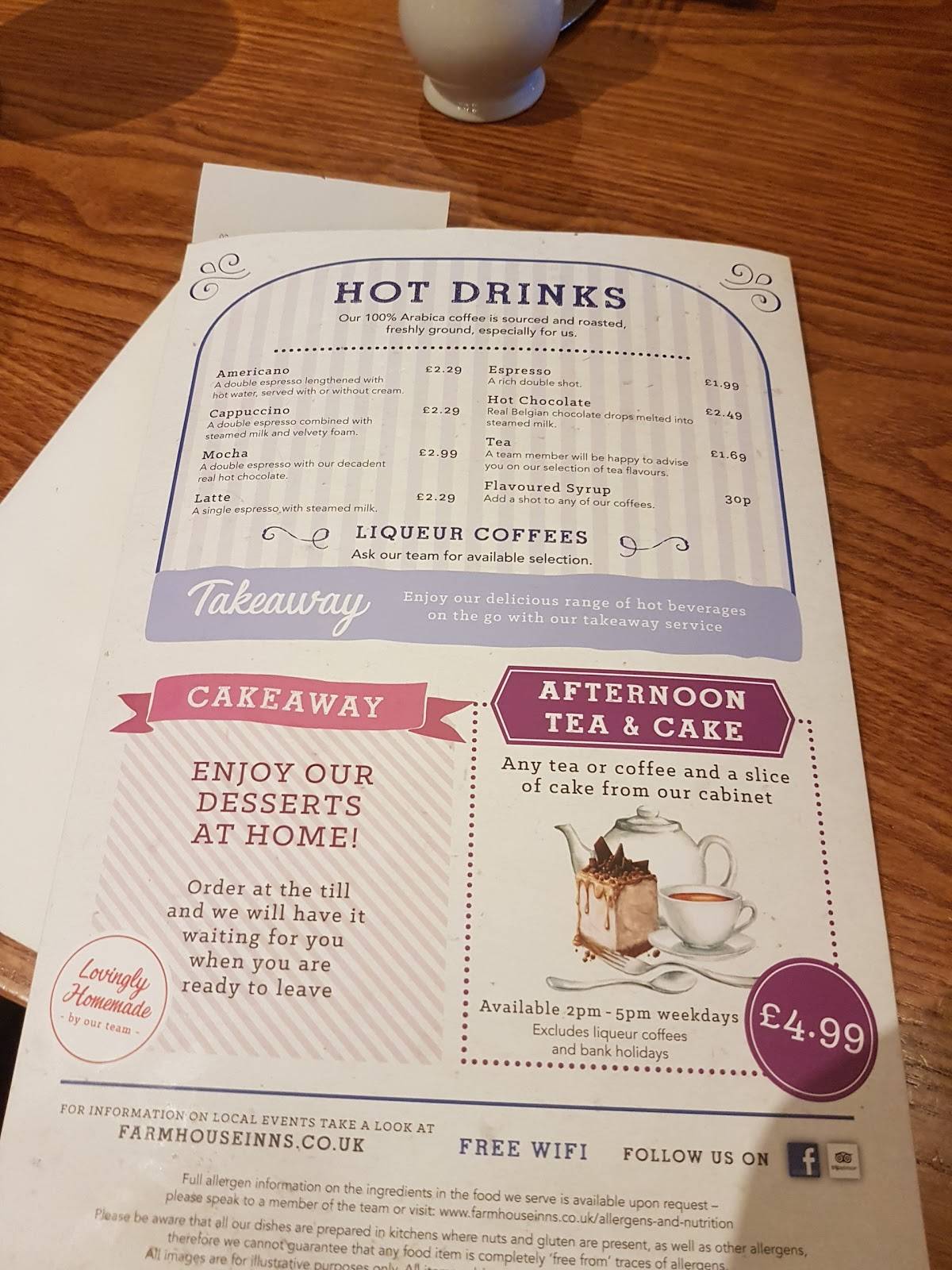 Menu at Silkwood Farm - Farmhouse Inns pub & bar, Ossett
