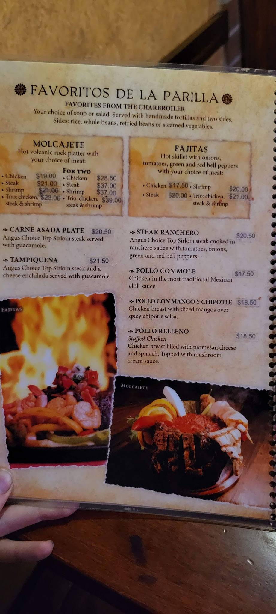 Menu at Sol Méxican Cuisine restaurant, Woodland