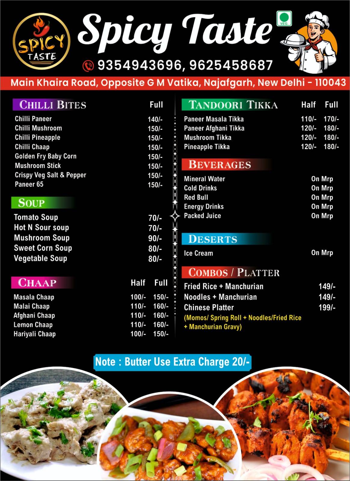 Menu at Spicy Taste, Delhi