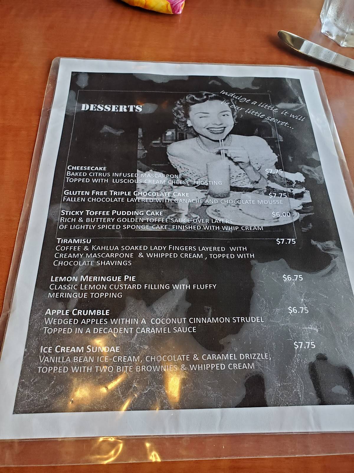 Menu at Spitfire Grill restaurant, Sidney