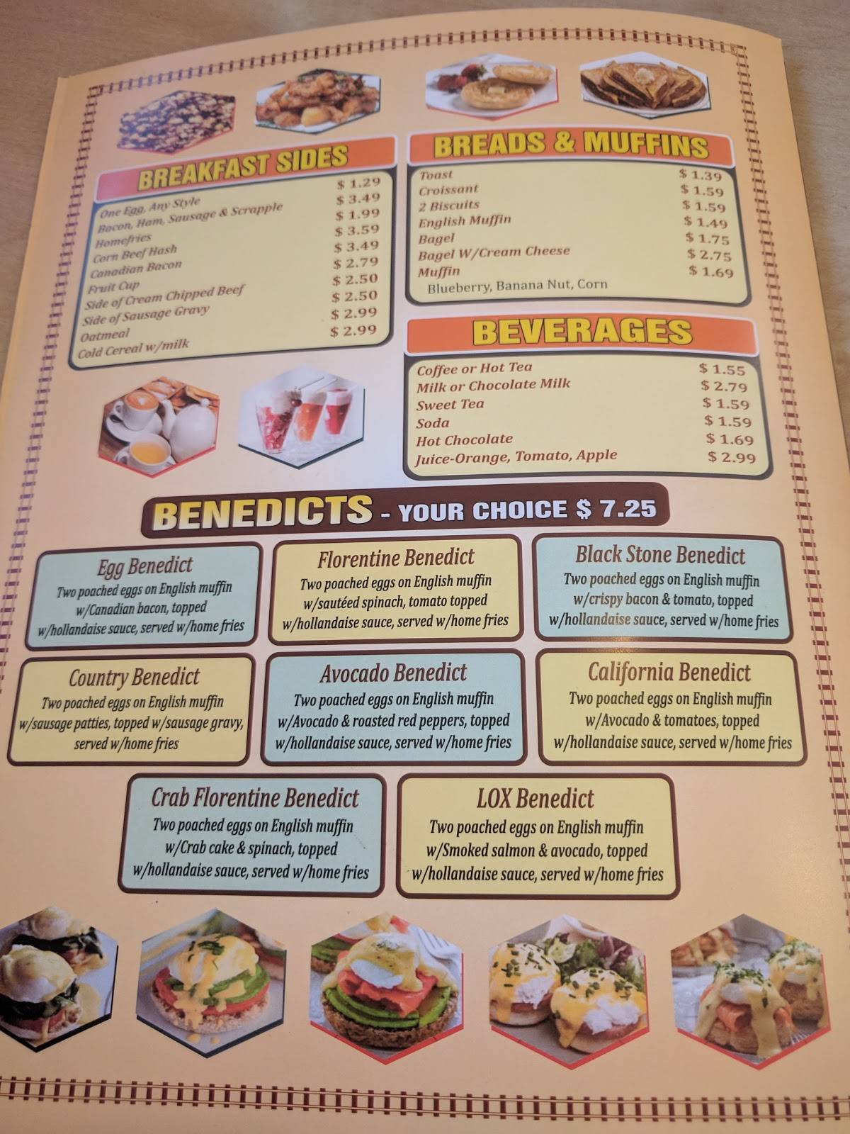 Menu at Squeaky Rail Diner restaurant, Enola, 505 N Enola Rd