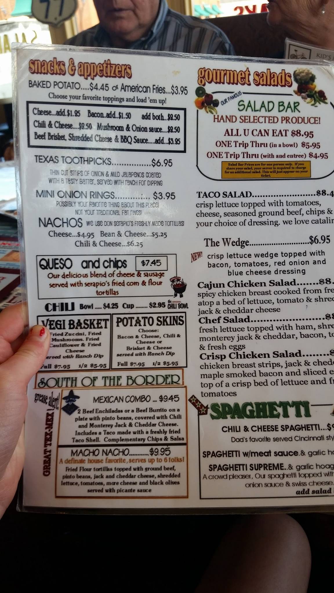 Menu at Stables Cafe, Guthrie