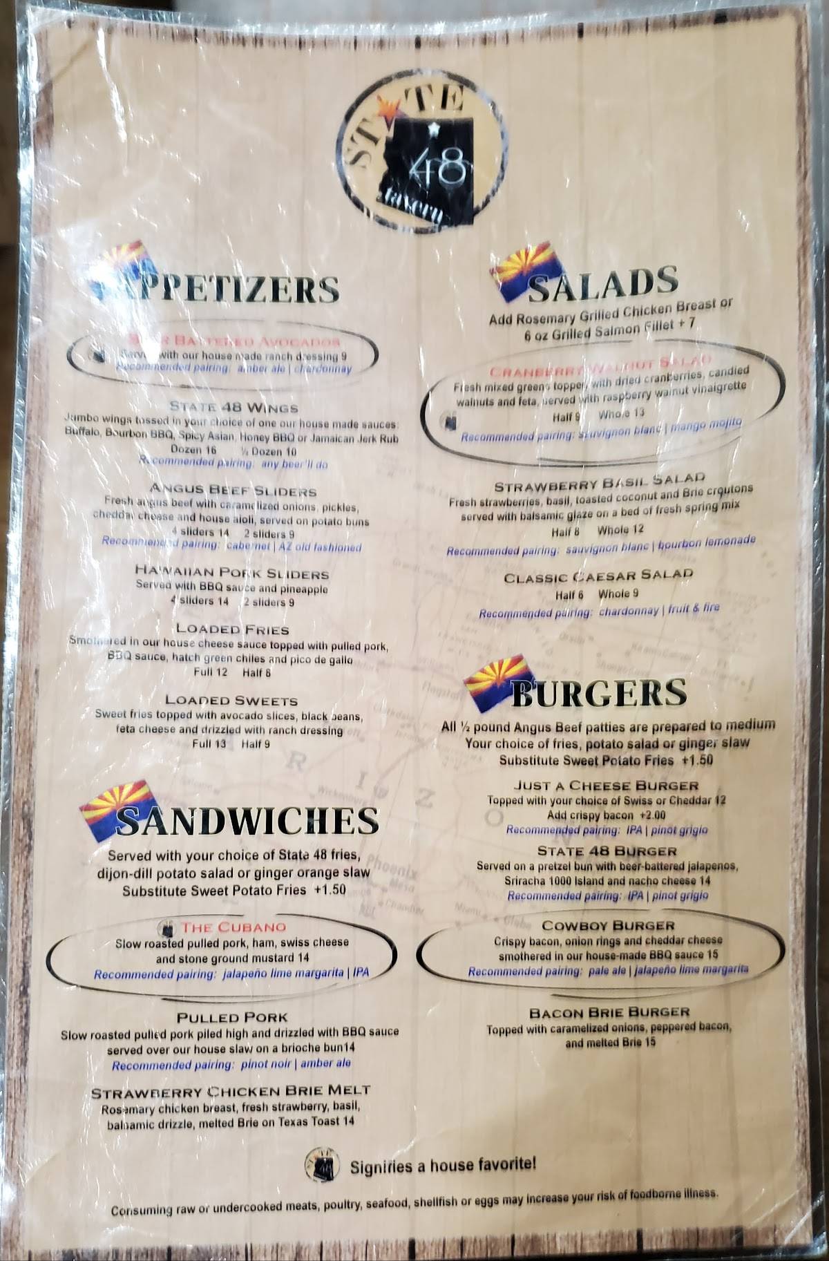 Menu at State 48 Tavern pub & bar, Page