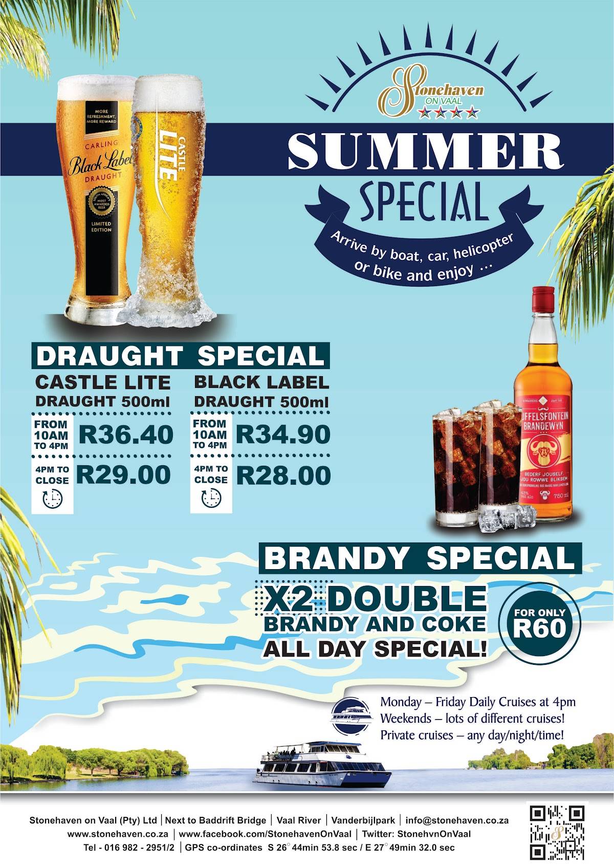 Menu at Stonehaven on Vaal restaurant, Vanderbijlpark