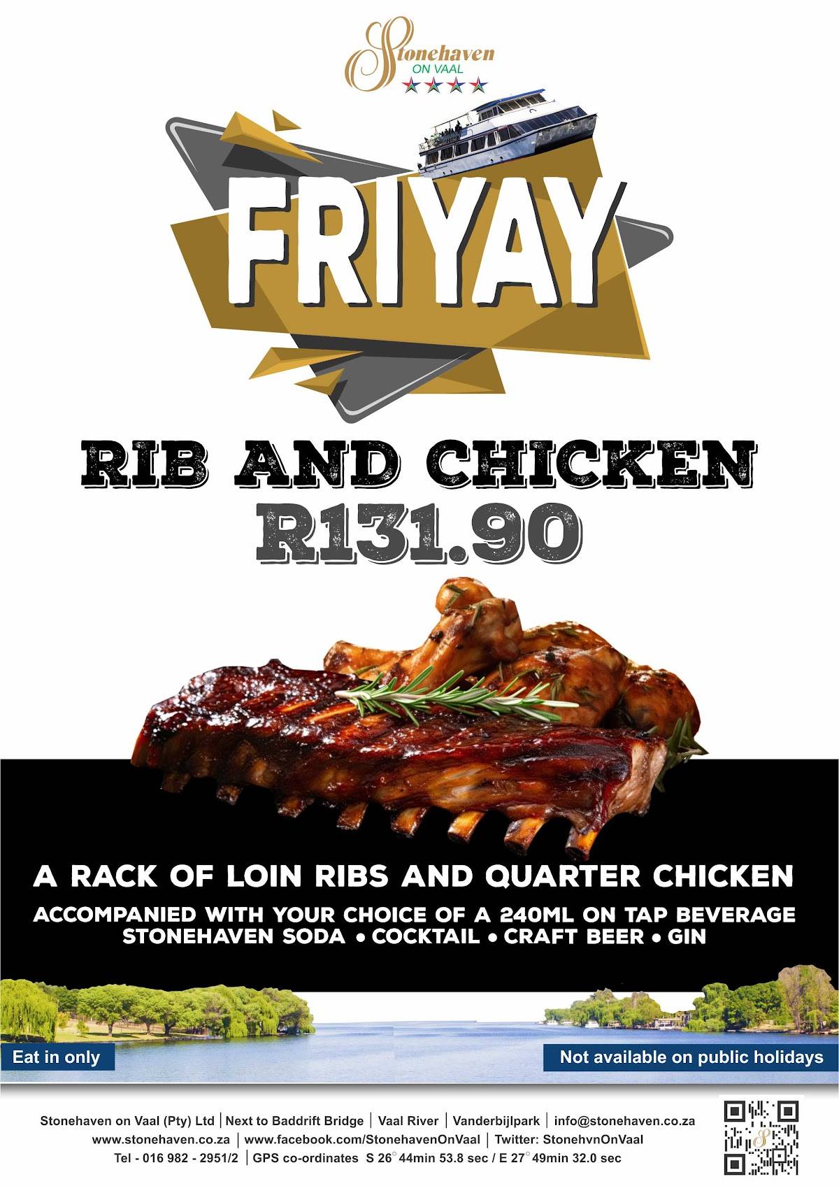 Menu at Stonehaven on Vaal restaurant, Vanderbijlpark