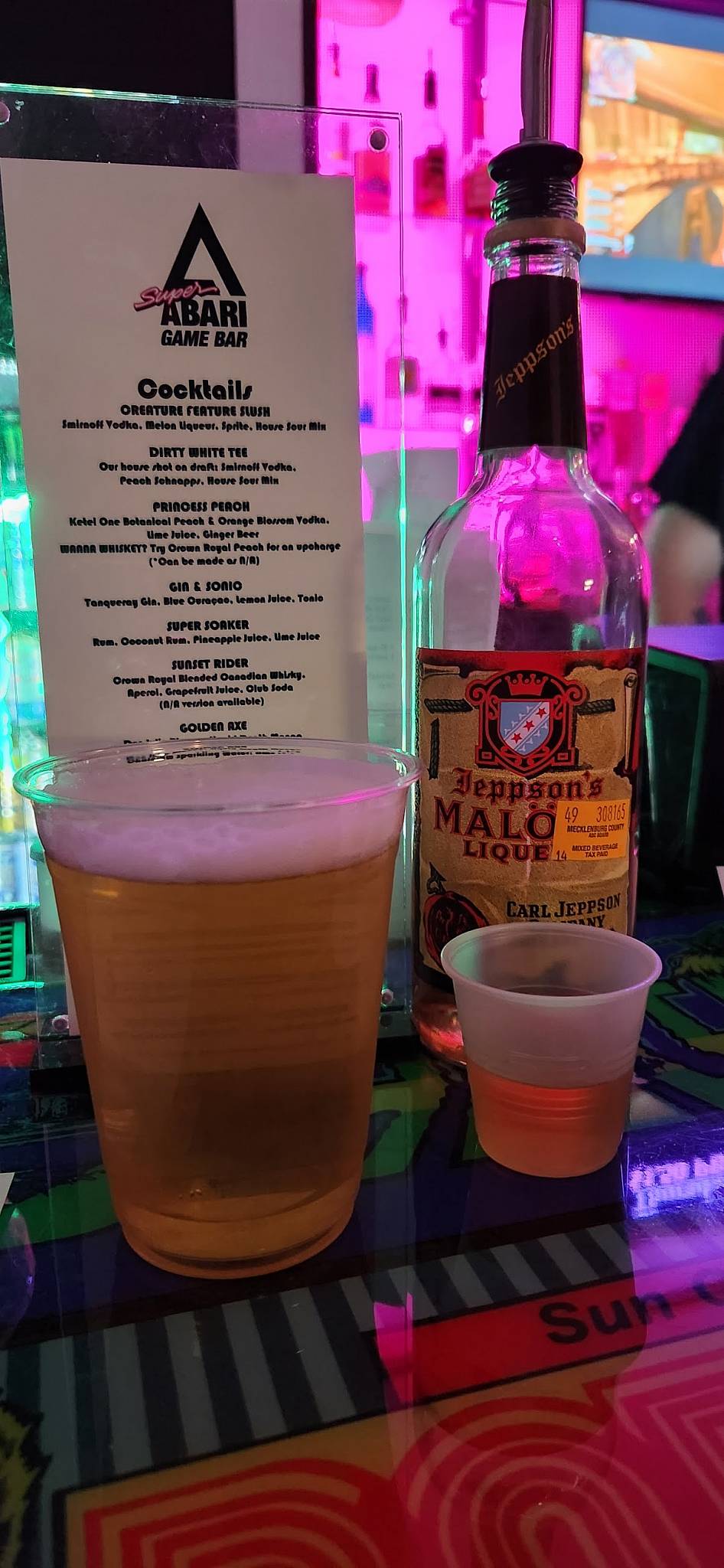 Menu at Super Abari Game Bar, Charlotte