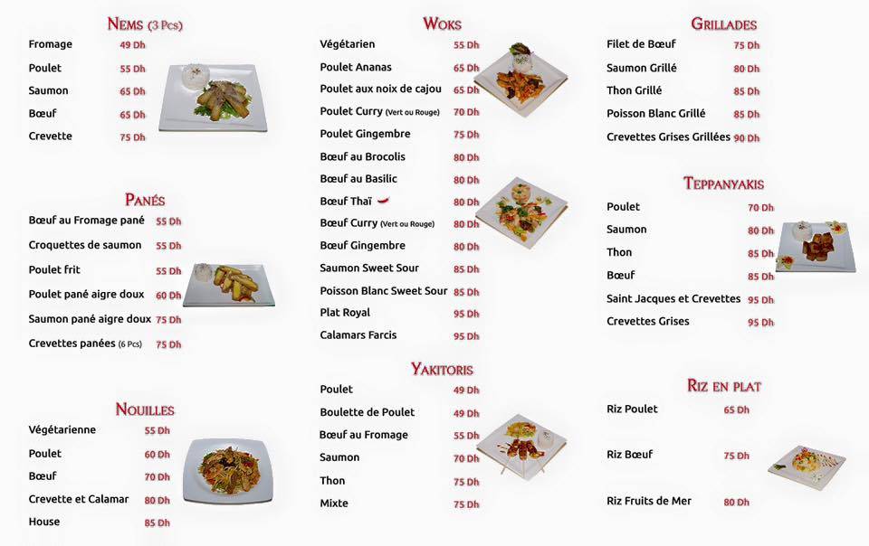 Menu au Sushi House ibis restaurant, Rabat, 80 Av. des Nations Unies