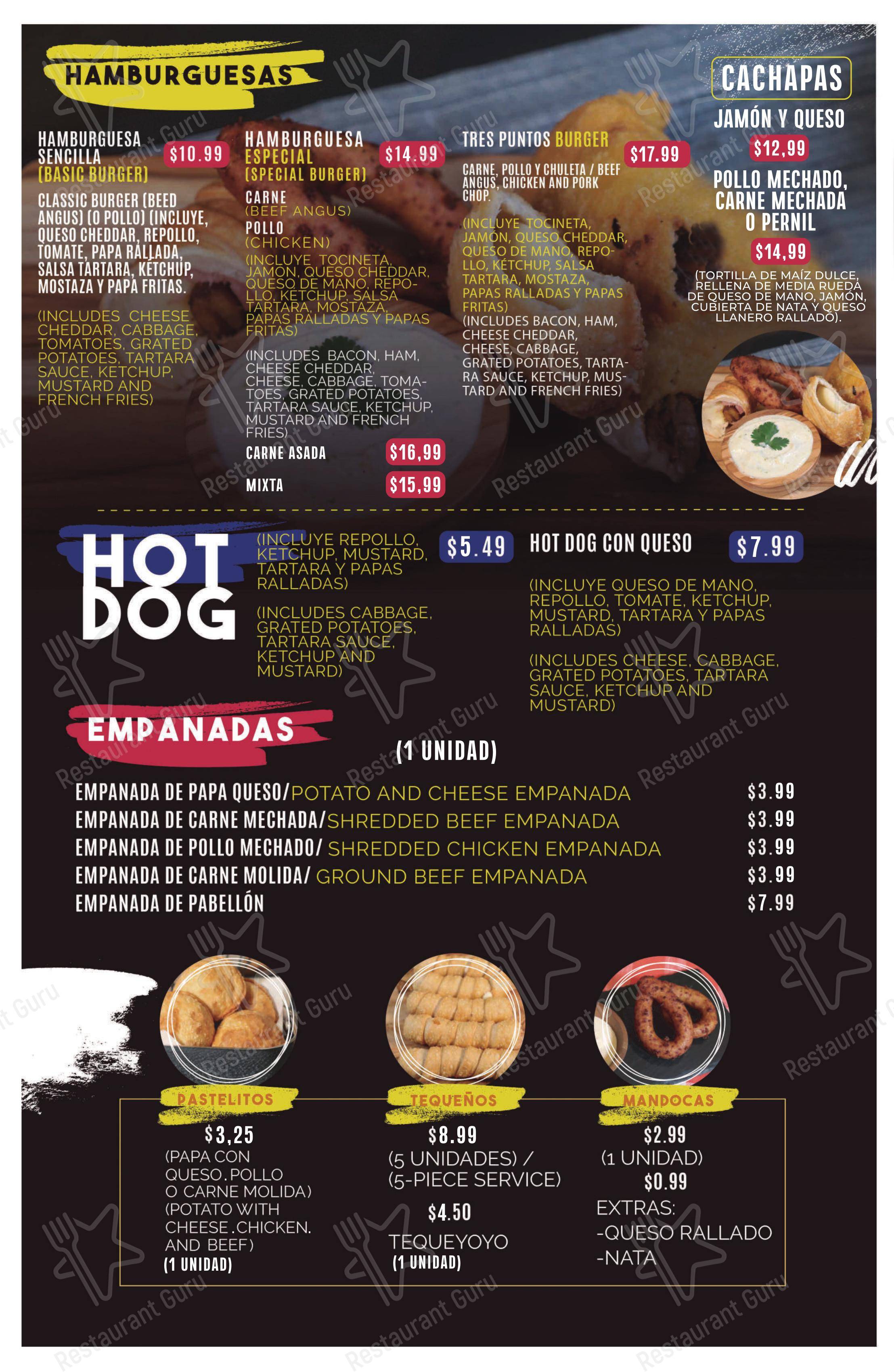 Menu at TRES PUNTOS FOOD restaurant, Nashville