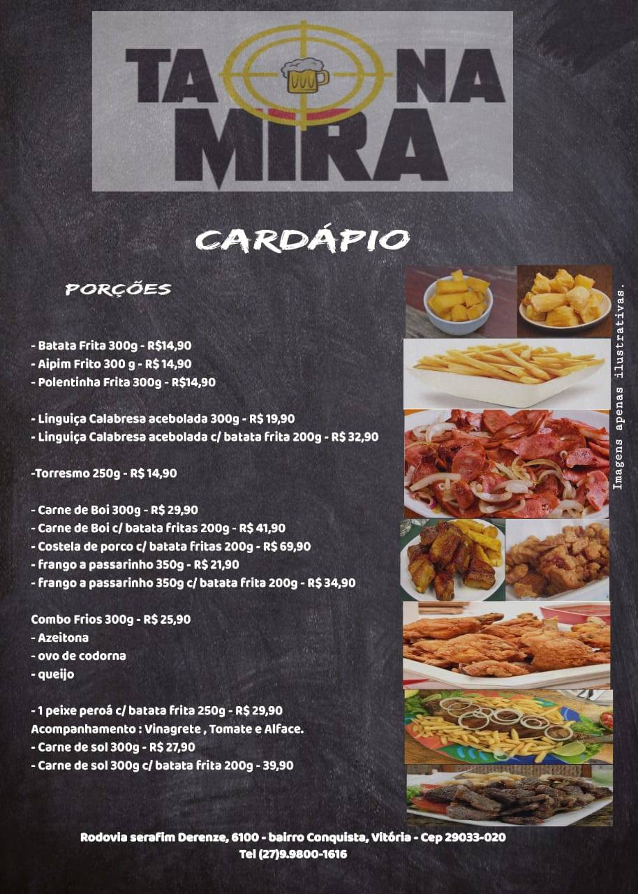 Menu at Ta Na Mira pub & bar, Vitoria