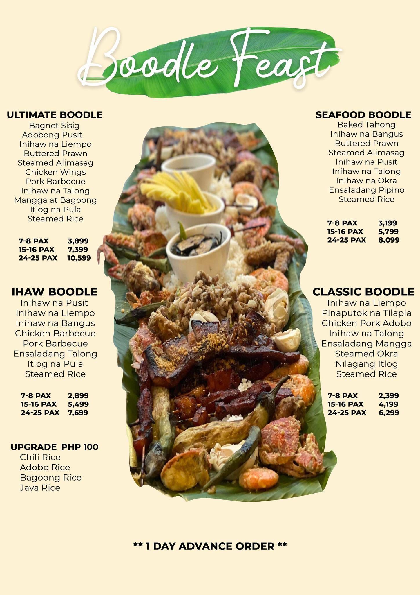 Menu at Cabanas Dine and Bar, Tagaytay