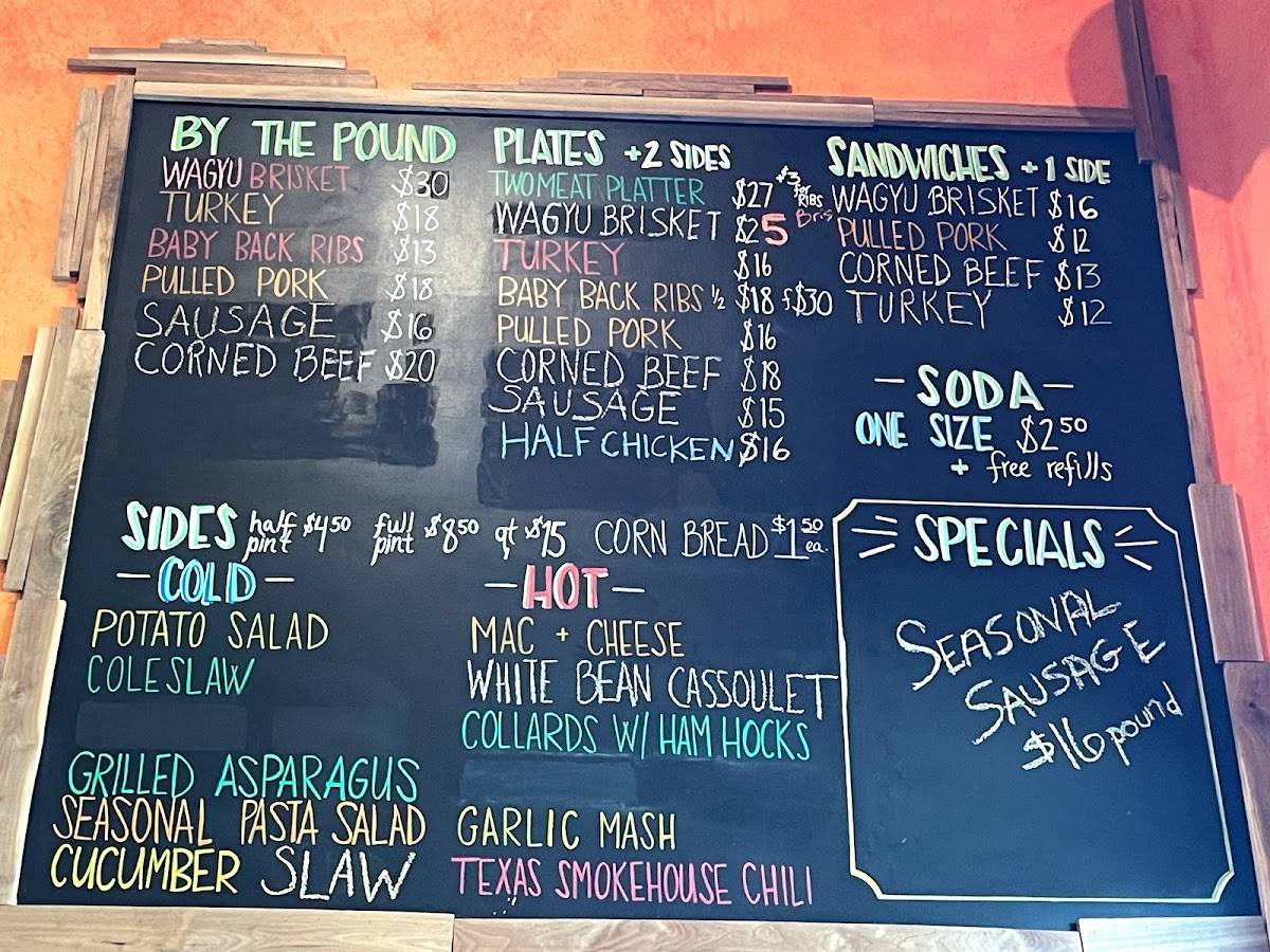 Menu at Taino Smokehouse Prime BBQ, Meriden