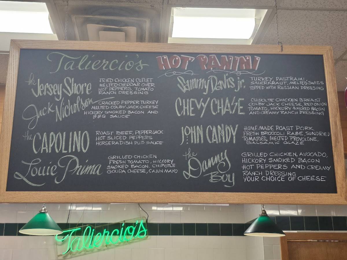 Menu at Taliercio's Ultimate Gourmet restaurant, Red Bank