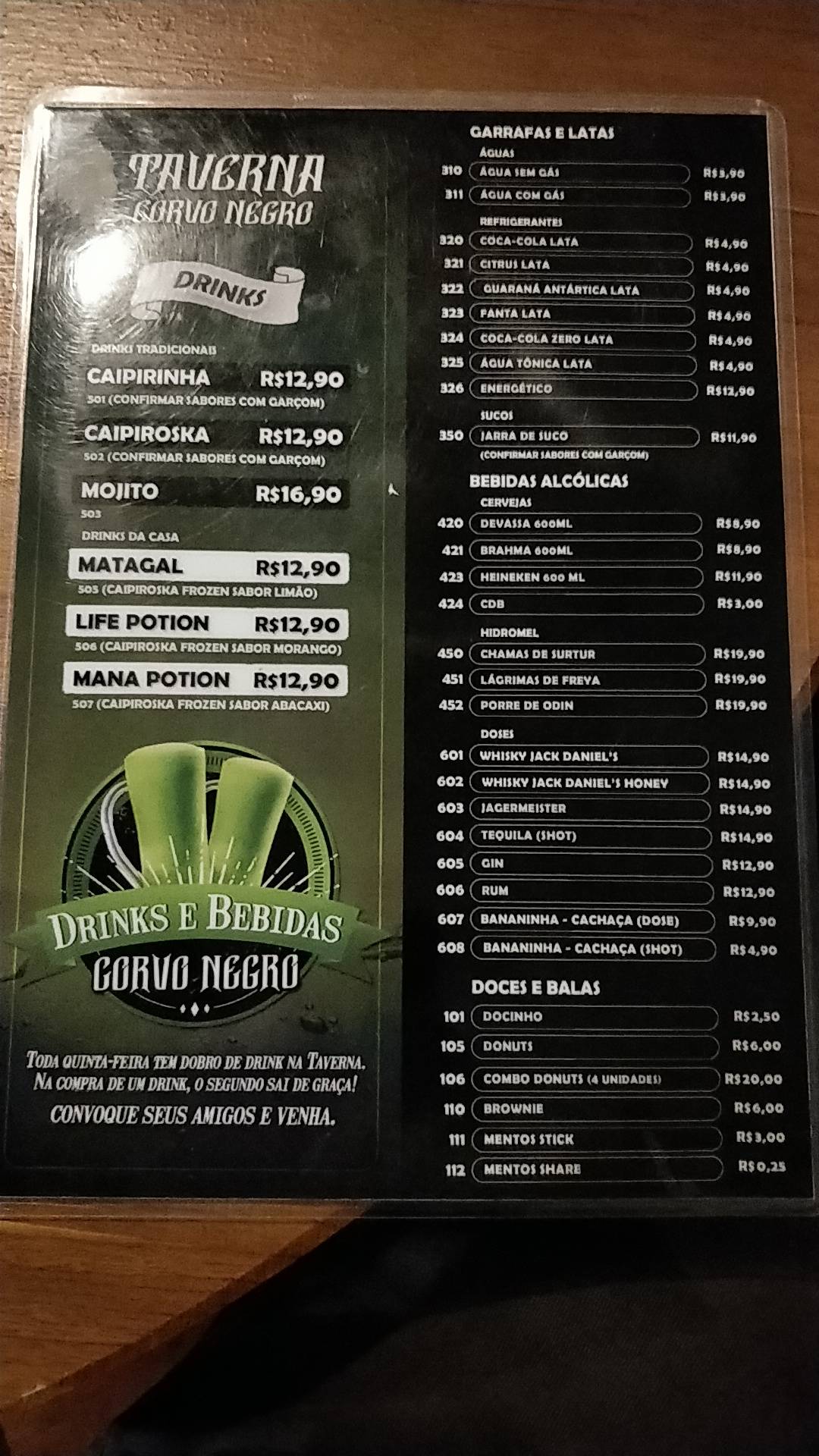 Menu em Taverna Corvo Negro pub & Bar, Cuiabá
